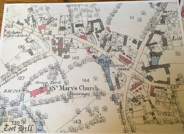 25 inch map showing timber and brick houses 1881 - Pirton Local History ...